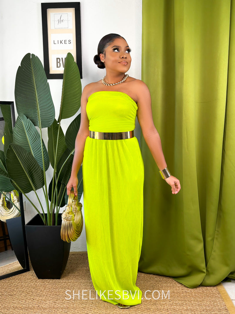 Lime Green Cool Day Tube Maxi Dress – SheLikesBVI.com