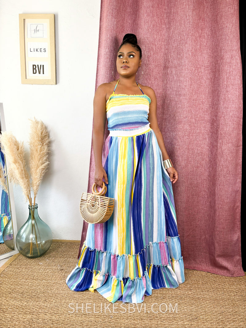 Patty Paint Striped Blue Maxi Dress – SheLikesBVI.com
